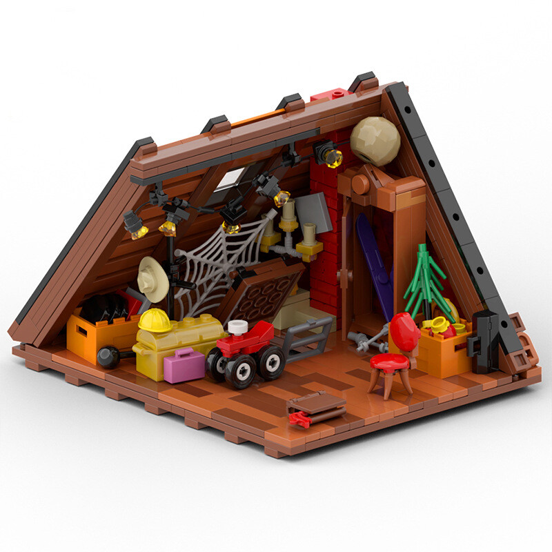 MOC The A-Frame Cabin Attic Building Kit with Skylight Creative Home ...