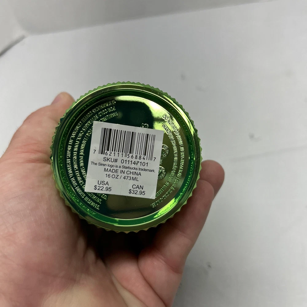 Starbucks 2023 Christmas Metallic Grinch Green Grande 16oz Tumbler NWT