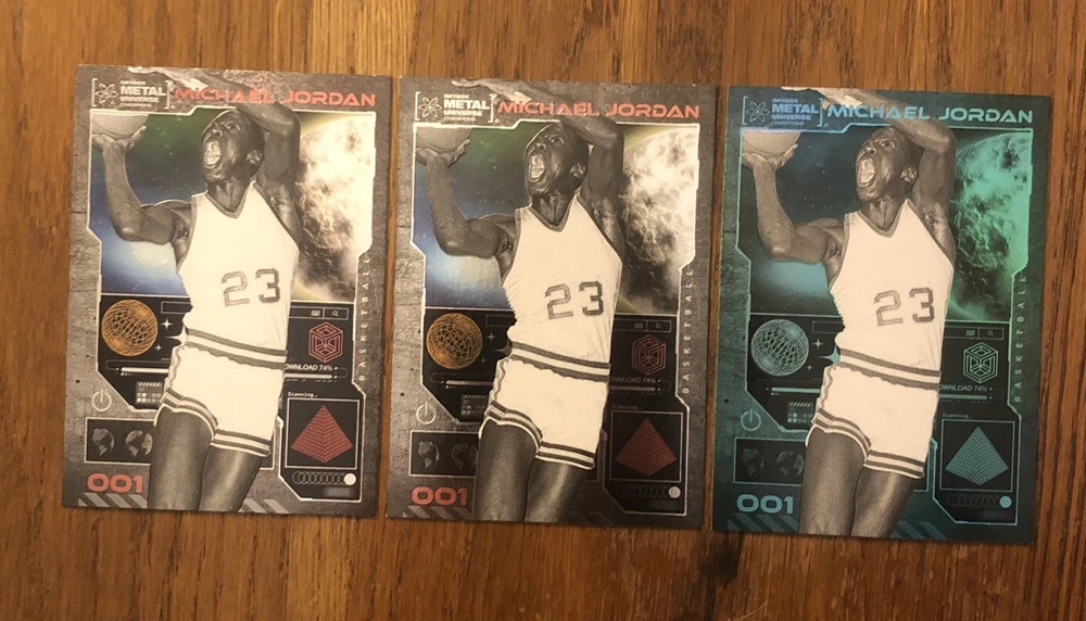 michael jordan Lot Of 3 2023 Metal Universe Champions 2 Base + 1 Aqua ...