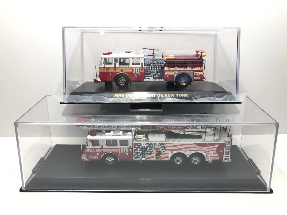 1/64 Code 3 FDNY Seagrave Rear Mount Ladder 10 and Engine 10 Lot Of 2