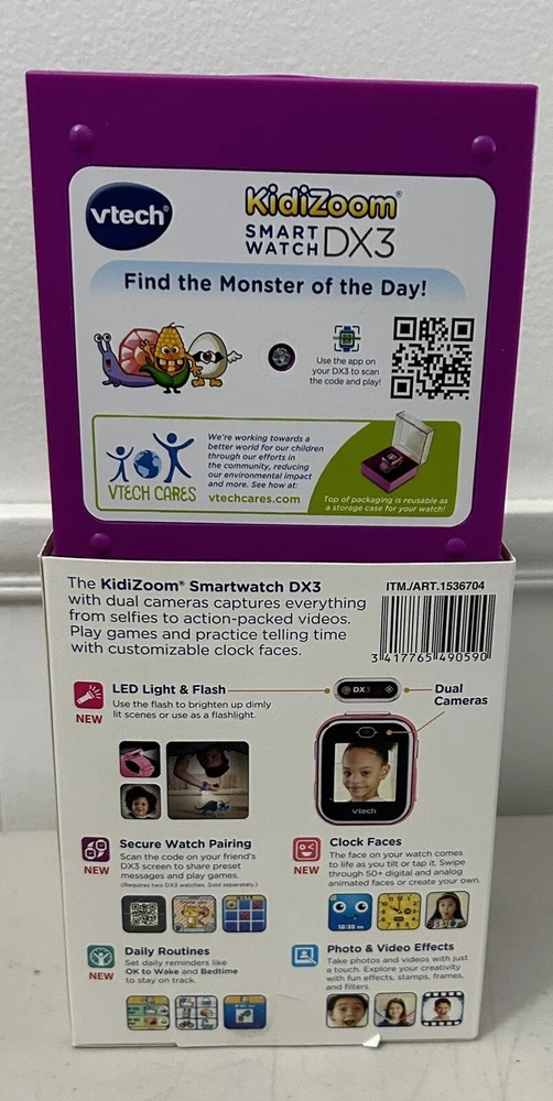 Vtech Kidizoom Smart Watch DX3 Smartwatch for Kids. Touch Screen, Pink.