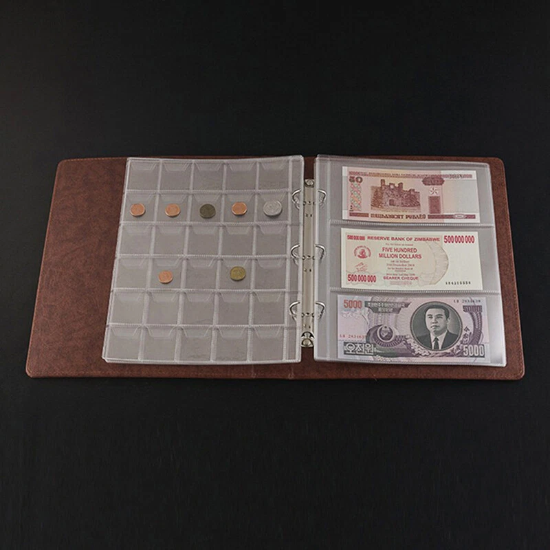 1PC Pages 3 Paper Money Album Currency Banknote Collection Book Storage ...