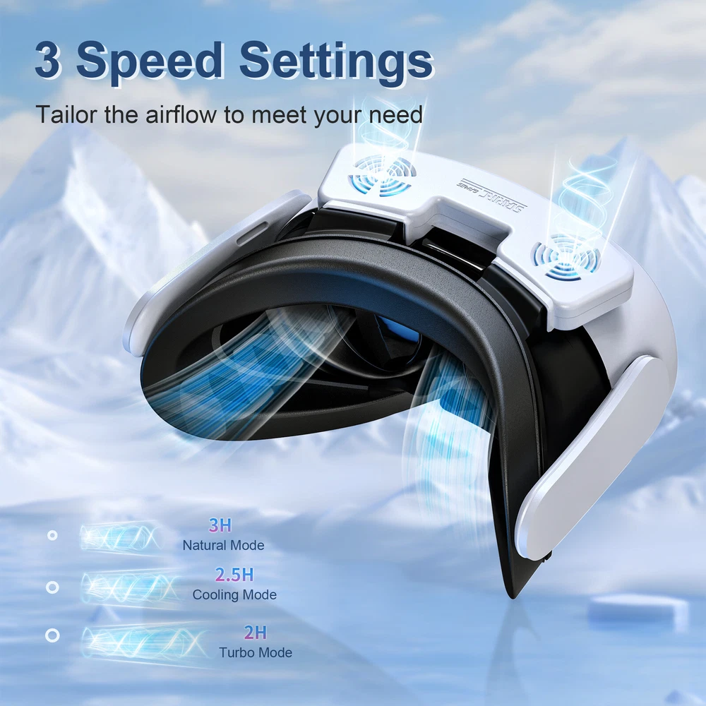 Meta Quest 3S Cooling Face Cover with Adjustable Fan & Airflow