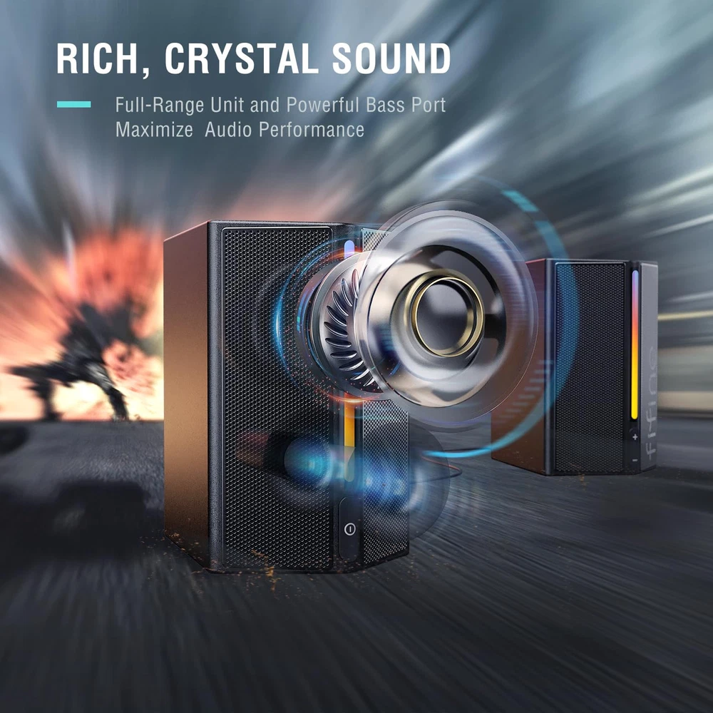 Computer Speakers, Desktop PC Speakers with Volume Control, RGB Gaming ...