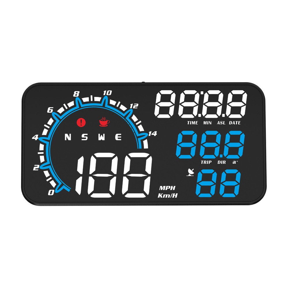 Digital HUD GPS Speedometer with MPH Display & Overspeed Alarm for Cars