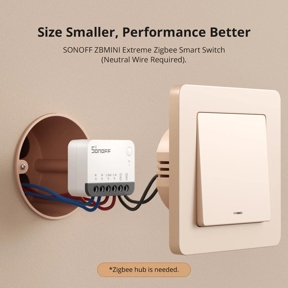 2 Pack SONOFF Zigbee Smart External Switch Control Module Neutral Wire ...