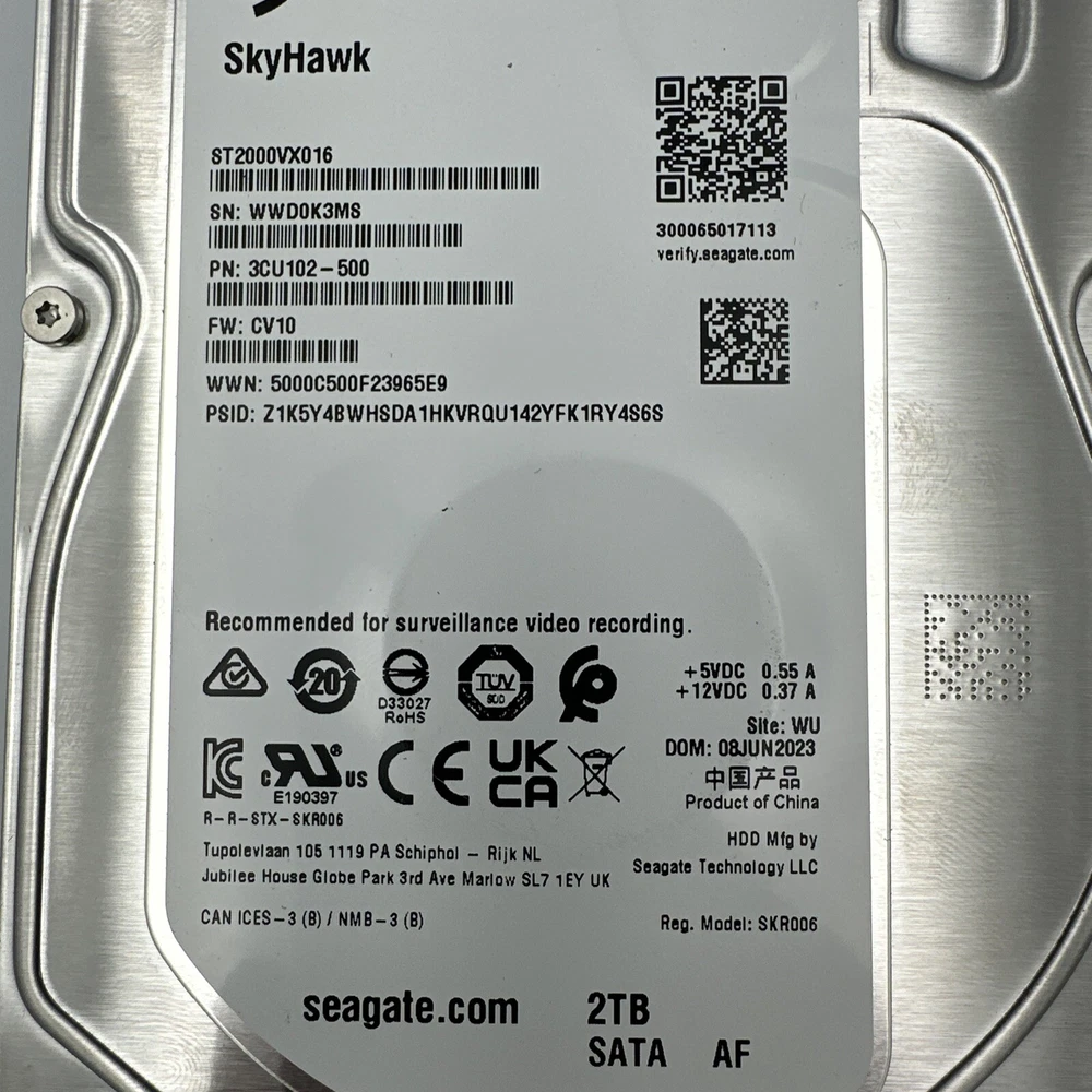 Seagate SkyHawk 2TB 3.5" SATA 5900rpm Internal Hard Drive ST2000VX016