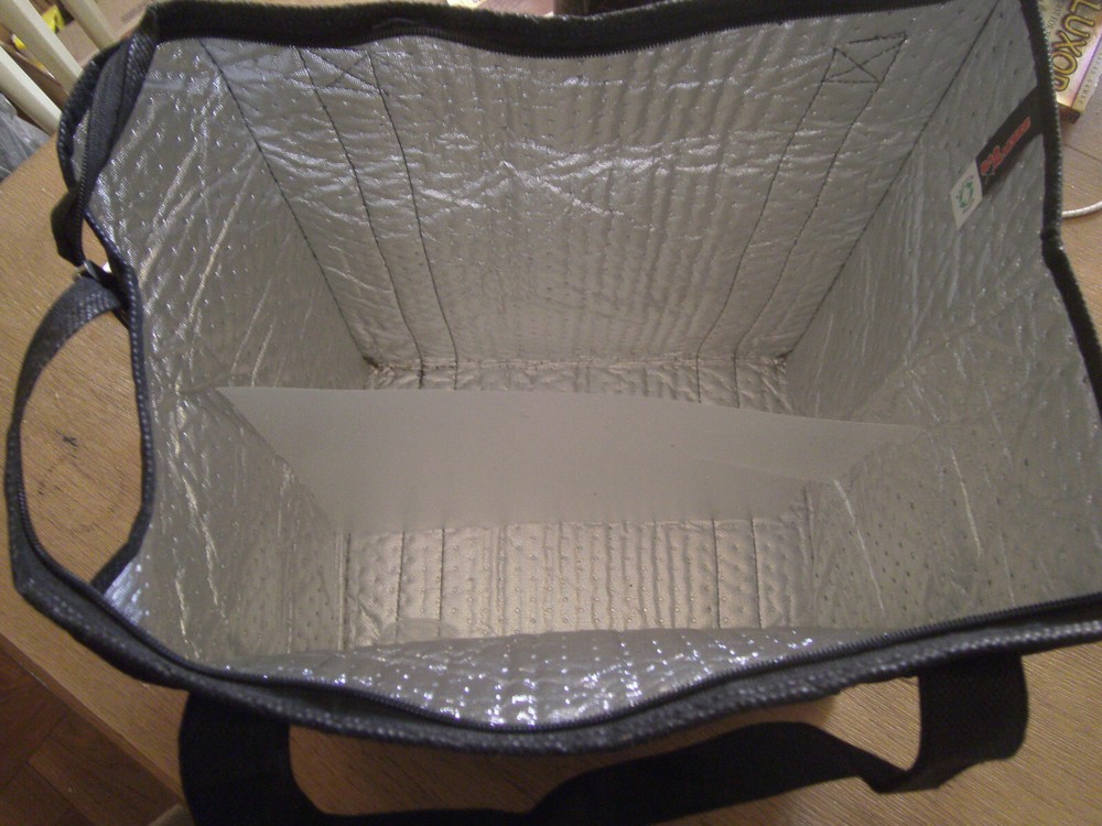 State Farm insulated zipper tote grocery bag in black by Bag Makers