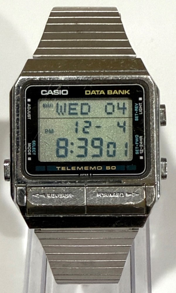 Vintage CASIO DB - 510 Telememo 50 DATA BANK Digital Watch New Battery ...