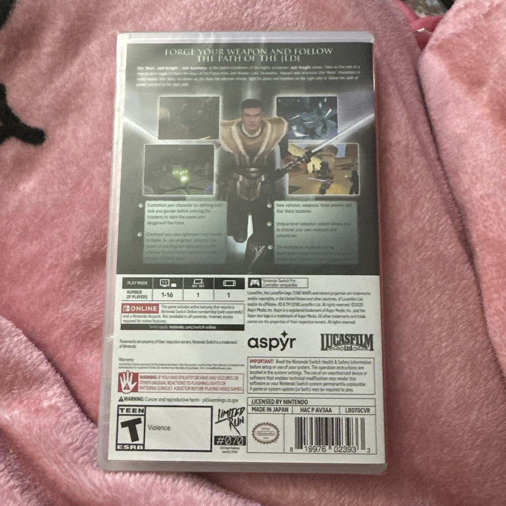 Star Wars Jedi Knight Jedi Academy Nintendo Switch LRG Sealed New Authentic