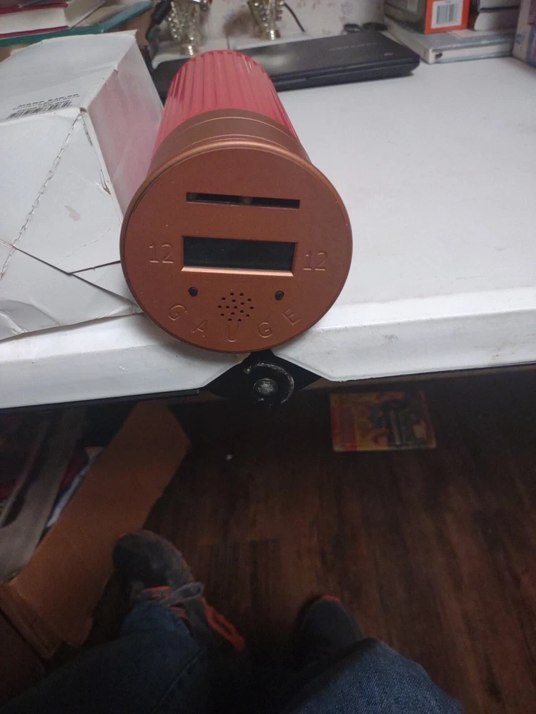 CAMPCAMO 12 GAUGE SHOTGUN SHELL COIN BANK DIGITAL COUNTER WITH SOUND.