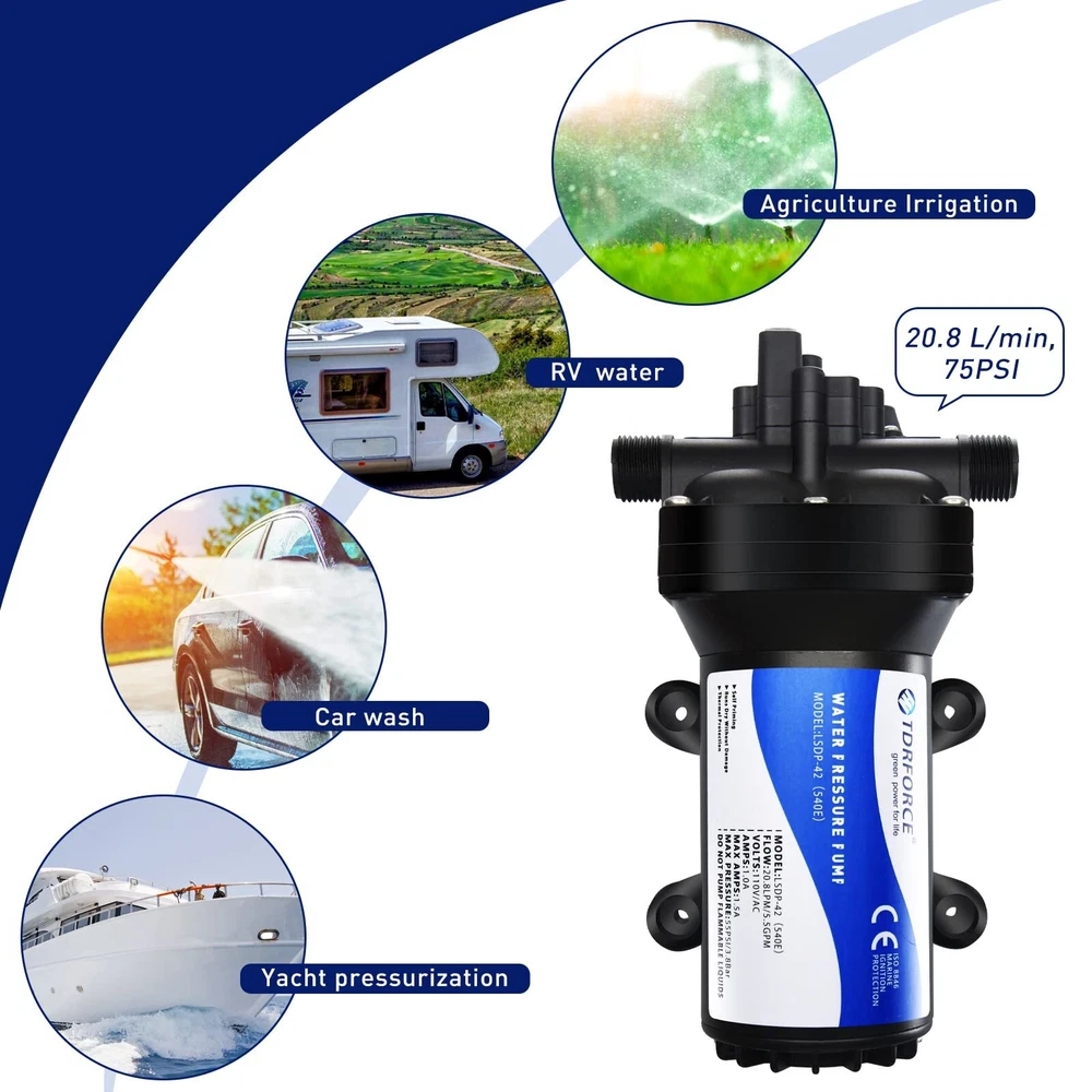 Fresh Water Pump 5.5GPM Pressure Increase Booster Pump 75 PSI Transfer ...