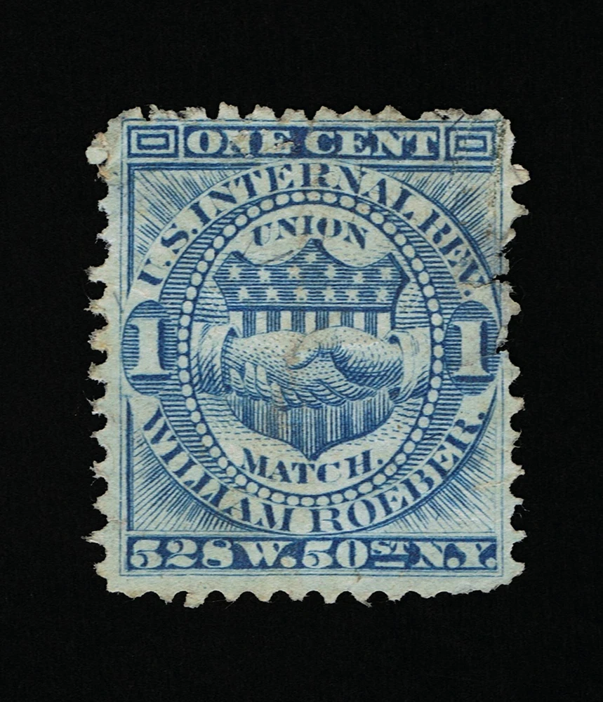 GENUINE SCOTT #RO161b PRIVATE DIE WILLIAM ROEBER MATCH CO. ON SILK ...