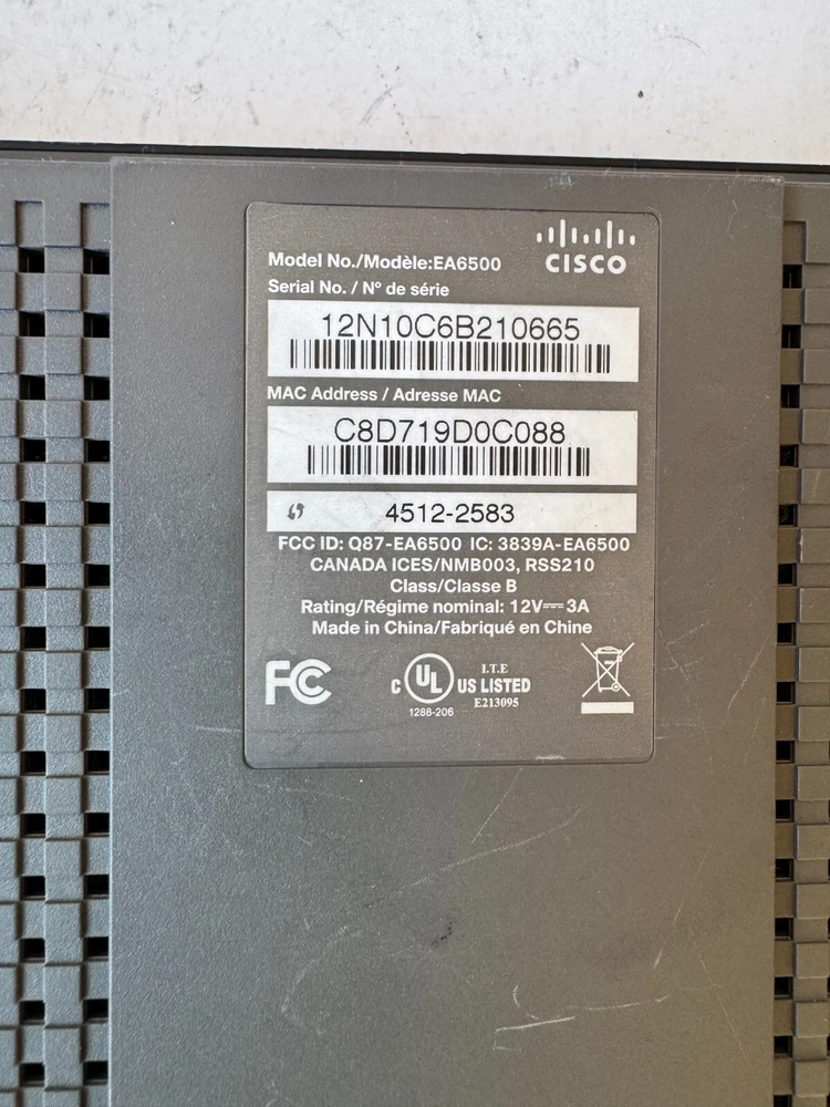 Cisco Linksys EA6500 Smart Wi-Fi Router Black Dual-Band Gigabit 4 x LAN ...