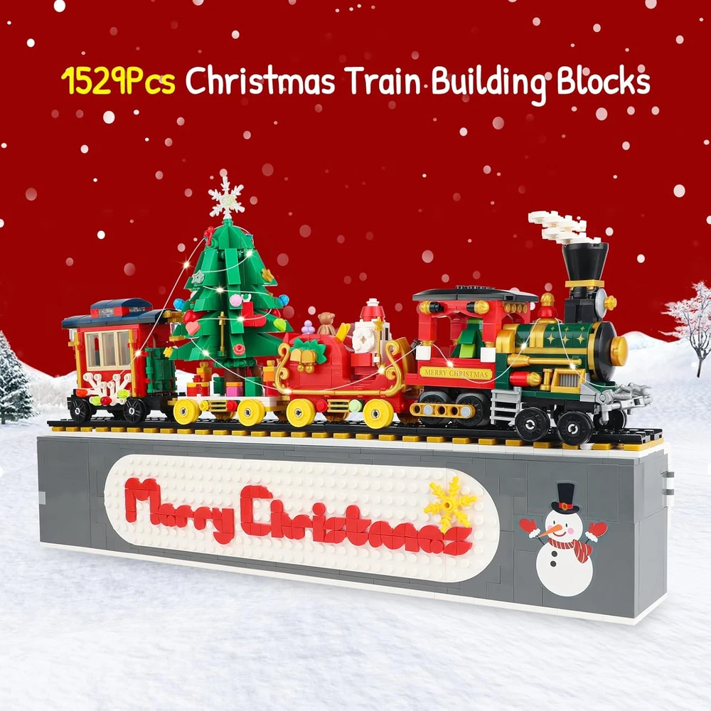 Train Building Blocks Set, 2024 Advent Calendar Christmas Train ...