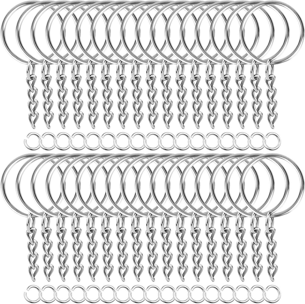 Bulk Silver Key Chain Rings - 100 DIY Jump Rings for Crafting