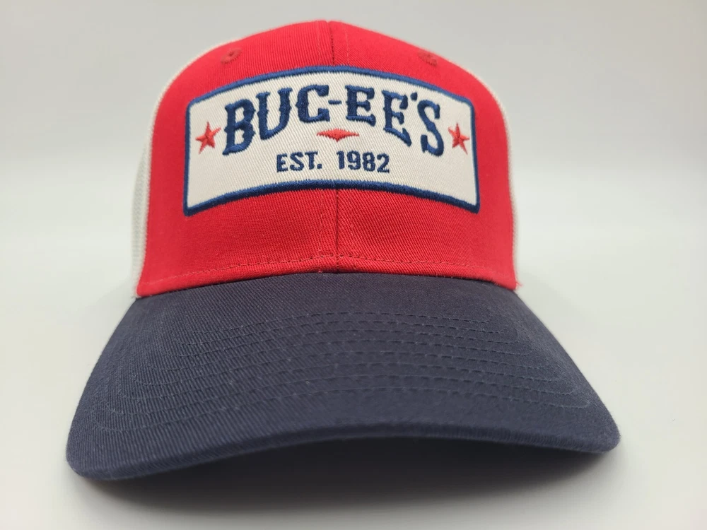 Buc-ees Gas Station Est 1982 Mesh Flex Fitted (Seems M-L) Hat Cap Red ...