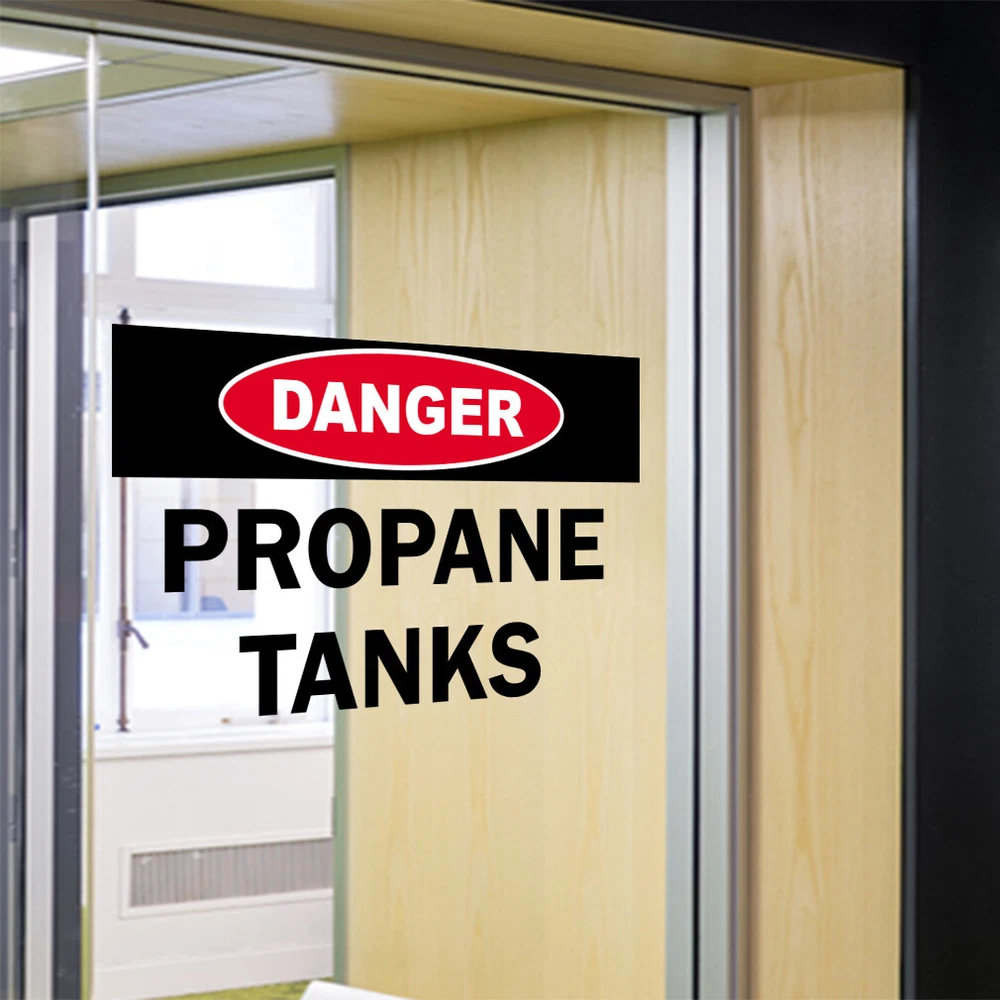 Horizontal Vinyl Stickers Danger Propane Tanks Hazard Flammable Safety ...