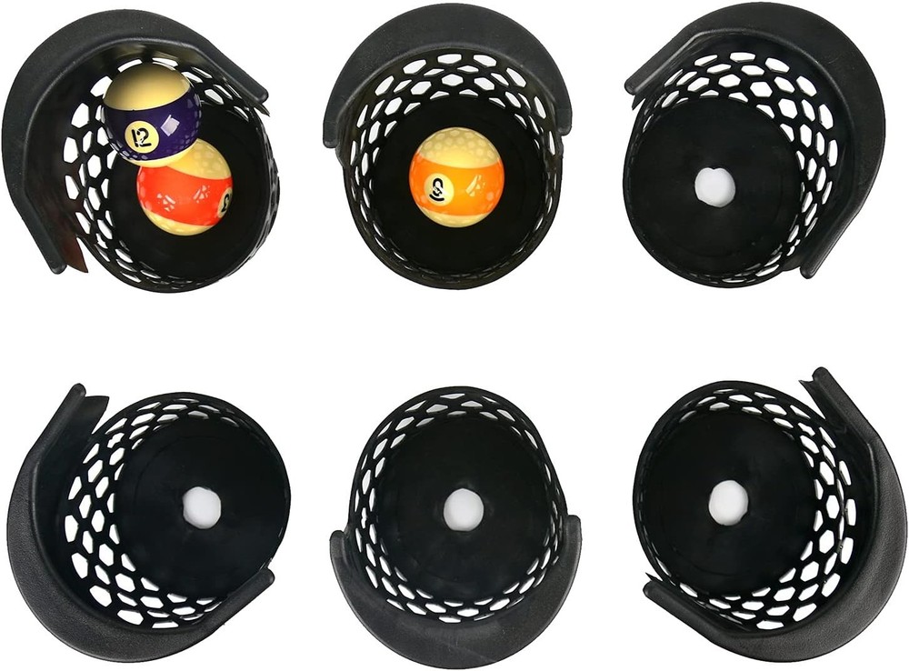 6 Plastic Replacement Pool Table Pockets for Billiards