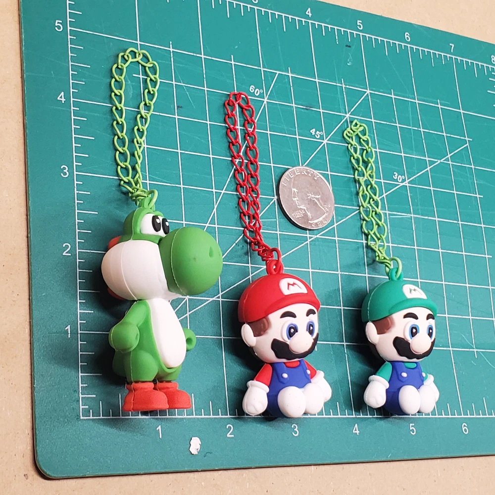 Yoshi Mario Luigi Christmas ornaments 3 pc set 🍄 Super Mario Bros mini ...