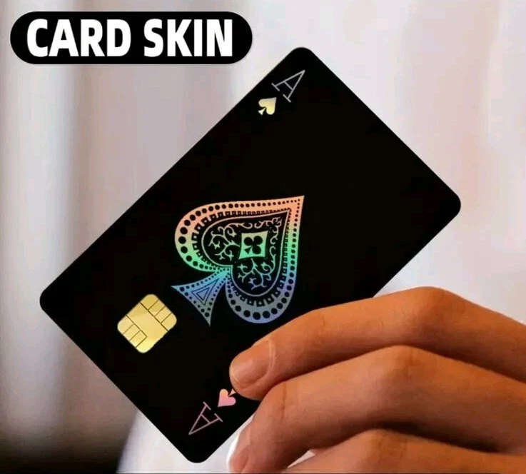 Holographic Ace of Spades Credit/ Debit Card Sticker Skin 2pk PVC Front ...