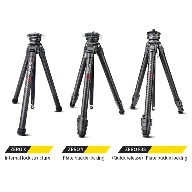 COMAN ZERO X/Y/F38/V Lightweight Travel Tripod Carbon Fiber F38 Quick ...