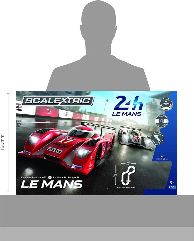 Le Mans Sports Cars Slot Car Race Track Set - 1:32 Scale - Lap Counter ...