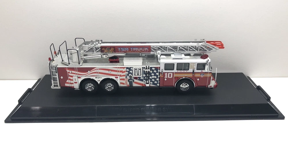 1/64 Code 3 FDNY Seagrave Rear Mount Ladder 10 and Engine 10 Lot Of 2