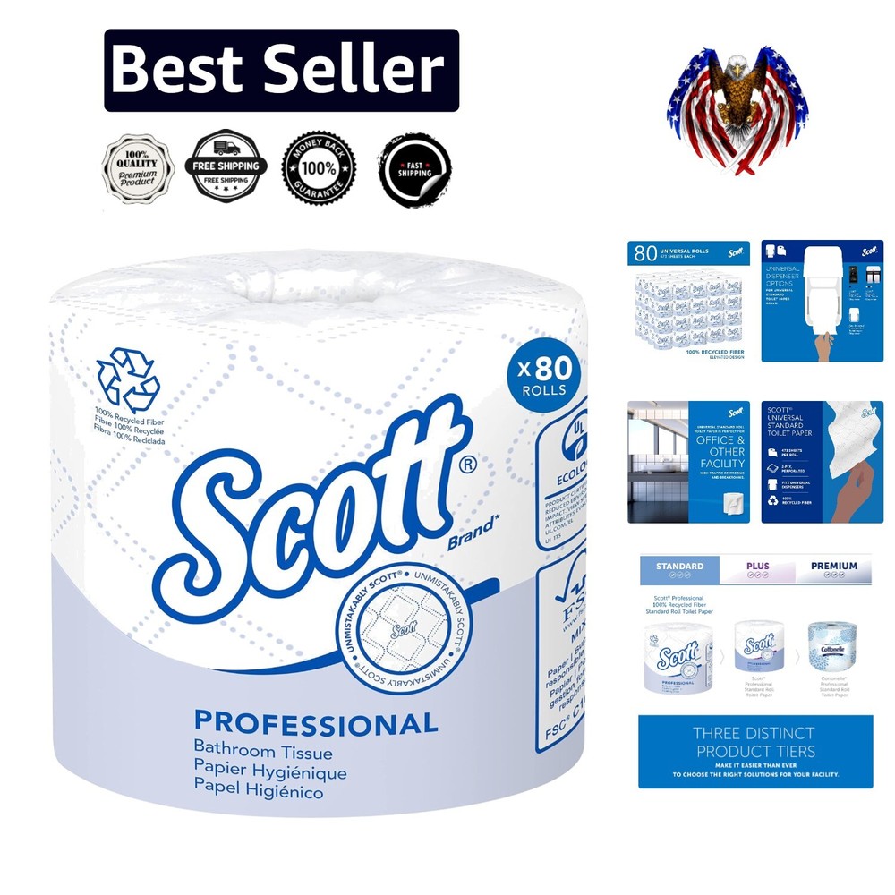 Eco-Friendly 2-Ply White Toilet Paper 80 Rolls Premium Softness ...