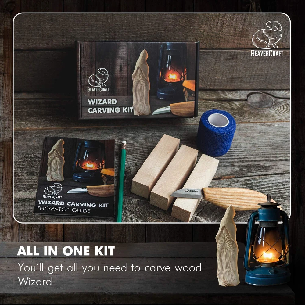 BeaverCraft Whittling Kit for Beginners, Wood Carving Kit for Beginners ...