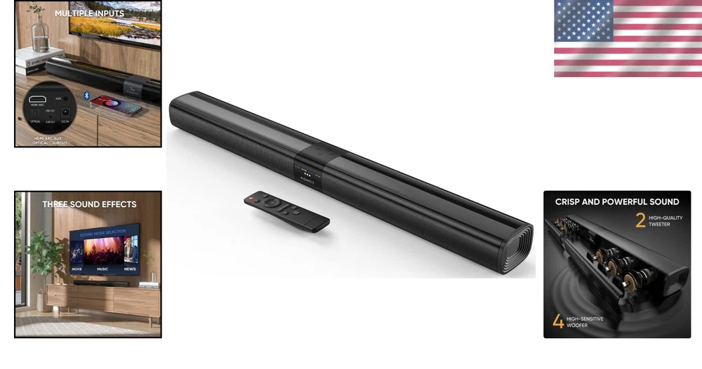 Immersive 31-Inch Surround Sound System - Easy Setup & Bluetooth ...
