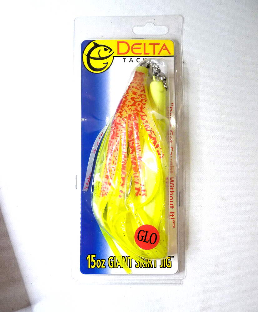 Gibbs Delta Giant Skirt Jig 15 oz Red Glow 50217 Halibut Fishing