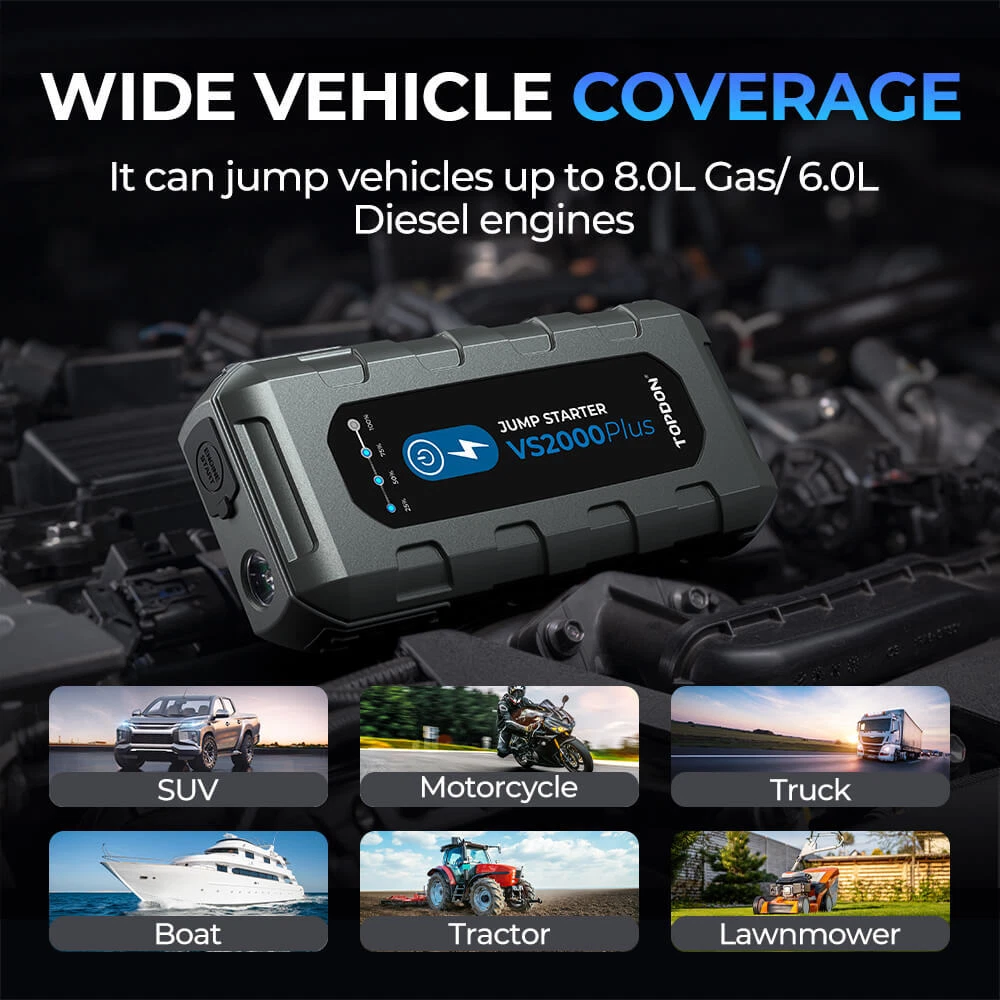 2024 TOPDON VS2000Plus Battery Tester & Booster Safe 2000Amp 12V Jump ...