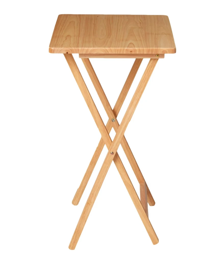 Mainstays Indoor Single Folding TV Tray Table Natural L 19 x W 15 x H ...