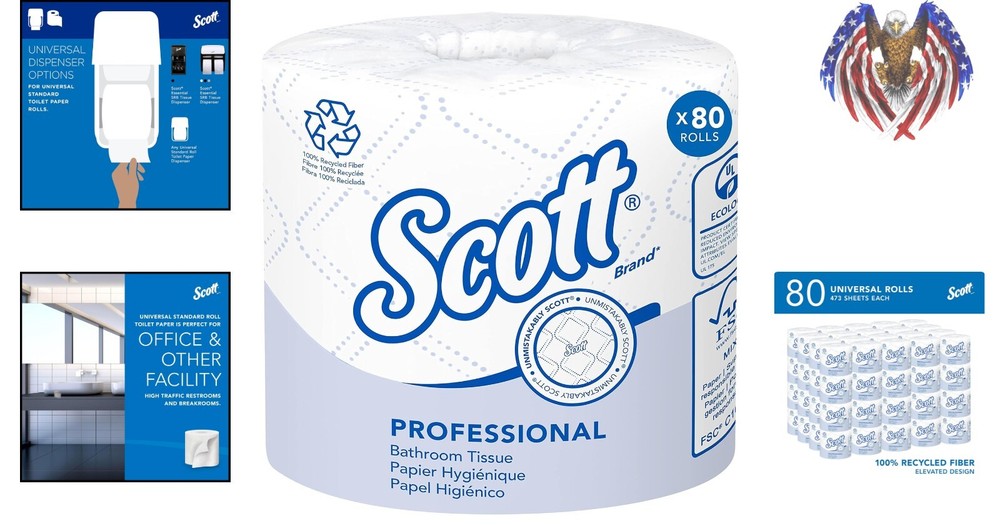 Eco-Friendly 2-Ply White Toilet Paper 80 Rolls Premium Softness ...