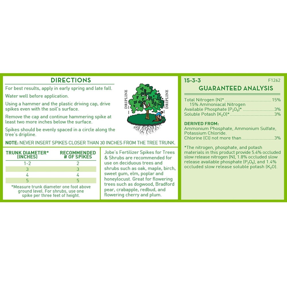Jobe's Slow Release Fertilizer Spikes for Trees and Shrubs Including ...
