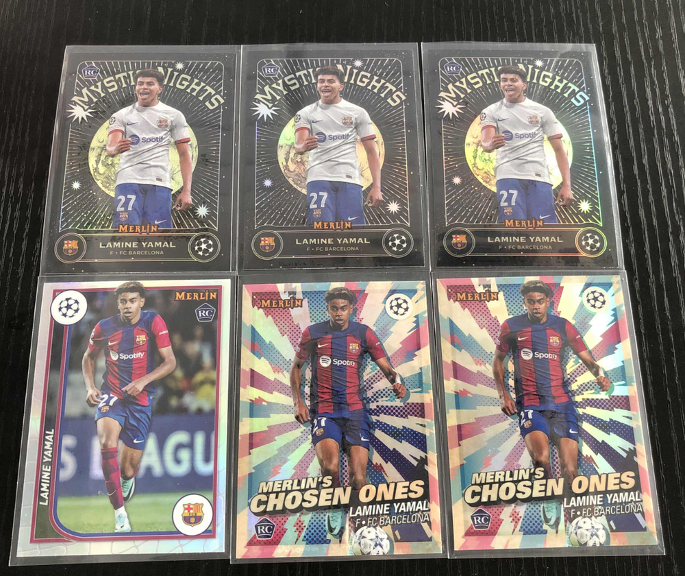 LAMINE YAMAL 2023-24 Topps Chrome Merlin Mystic Nights+Chosen Ones RC ...
