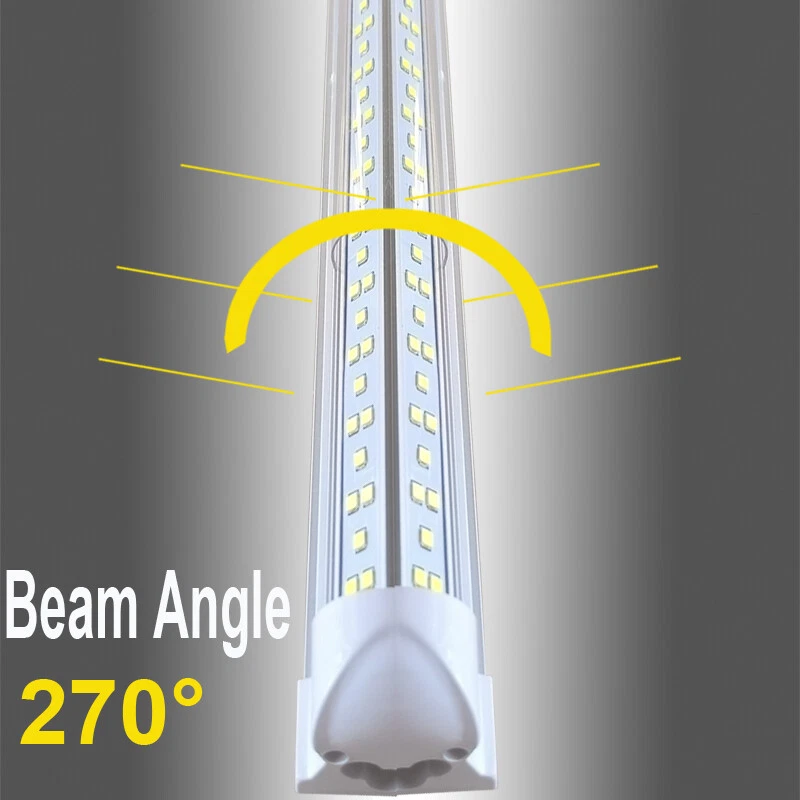 8ft led shop light 144w led Strip Lights 12PC Cold White LED Garage ...