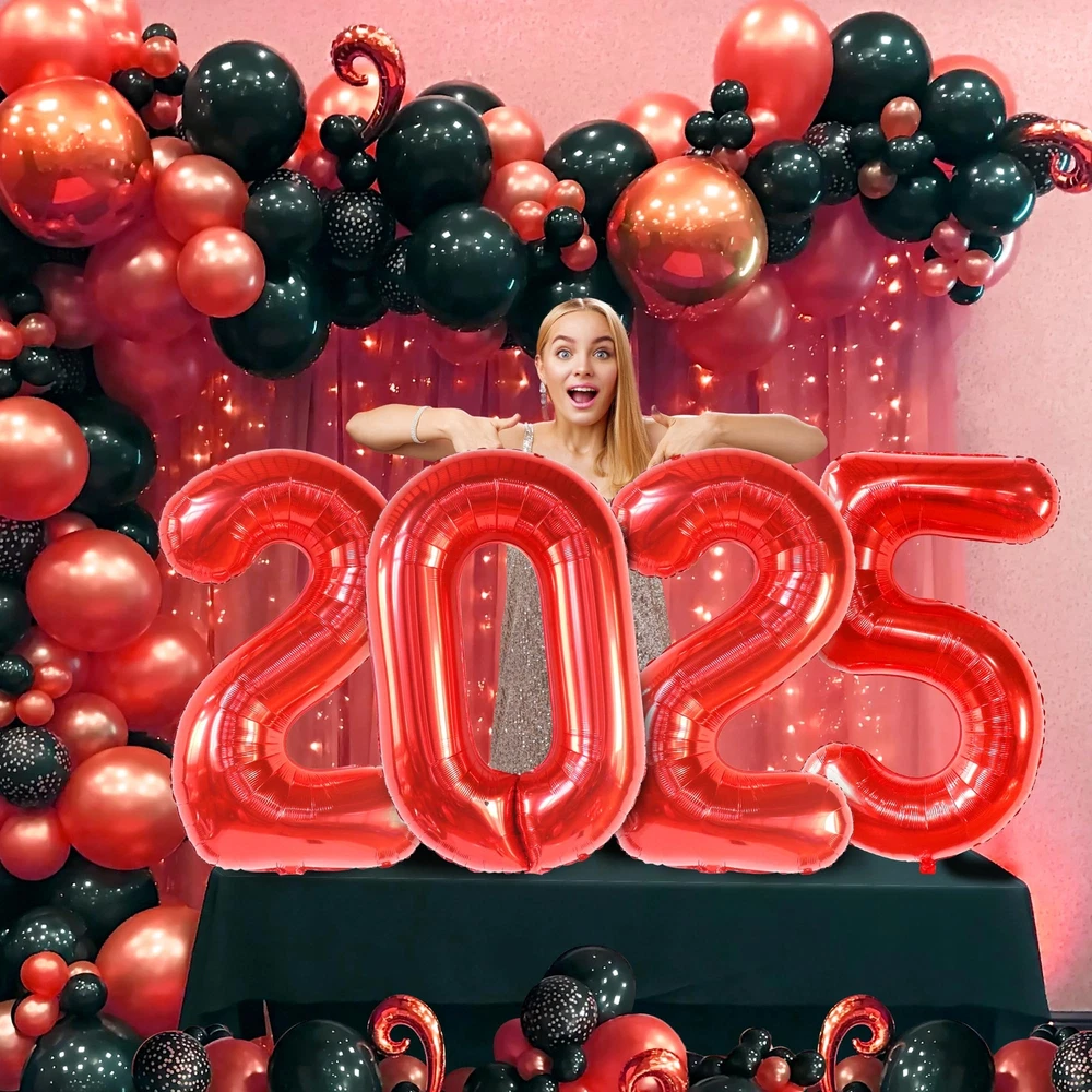 KatchOn Giant Red 2025 Balloon Numbers - 42 Inch New Years Balloons ...