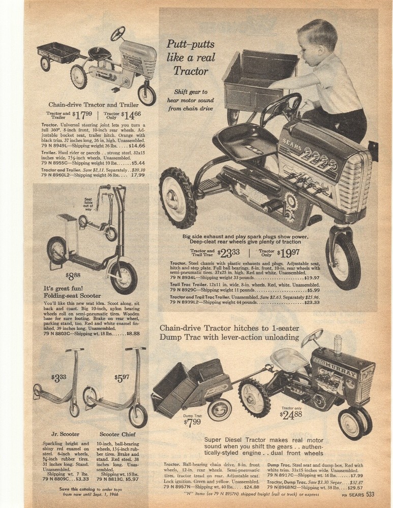 1965 Murray Pedal Tractor, Wonder Hobby Horse Mattel Blaze Double Sided ...