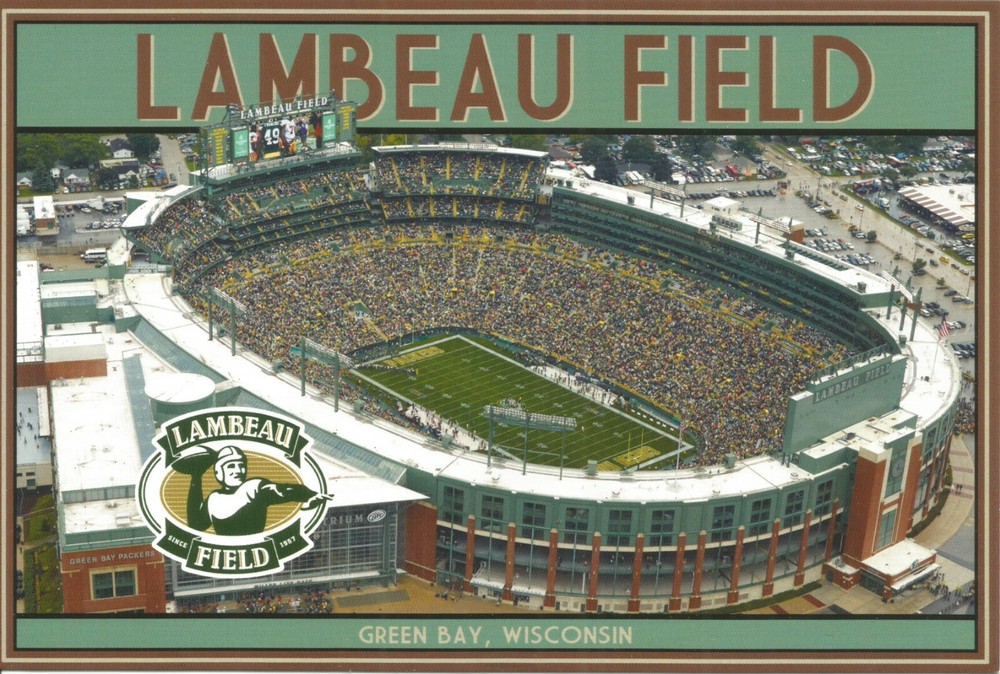 Vintage NFL Green Bay Packers Lambeau Field Football Stadium Postcard ...