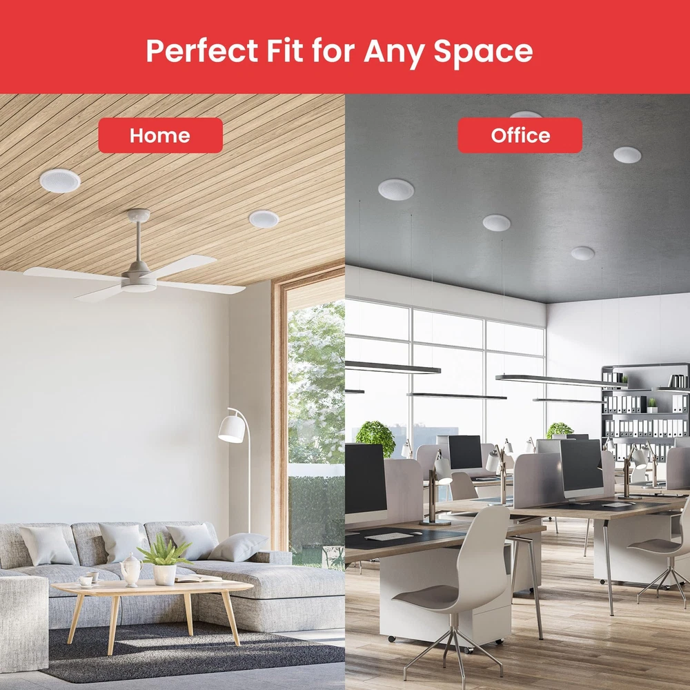 Pyle 6.5 Inch 300W Dual Channel 8 Ohm Home Audio In Ceiling Marine Grade...