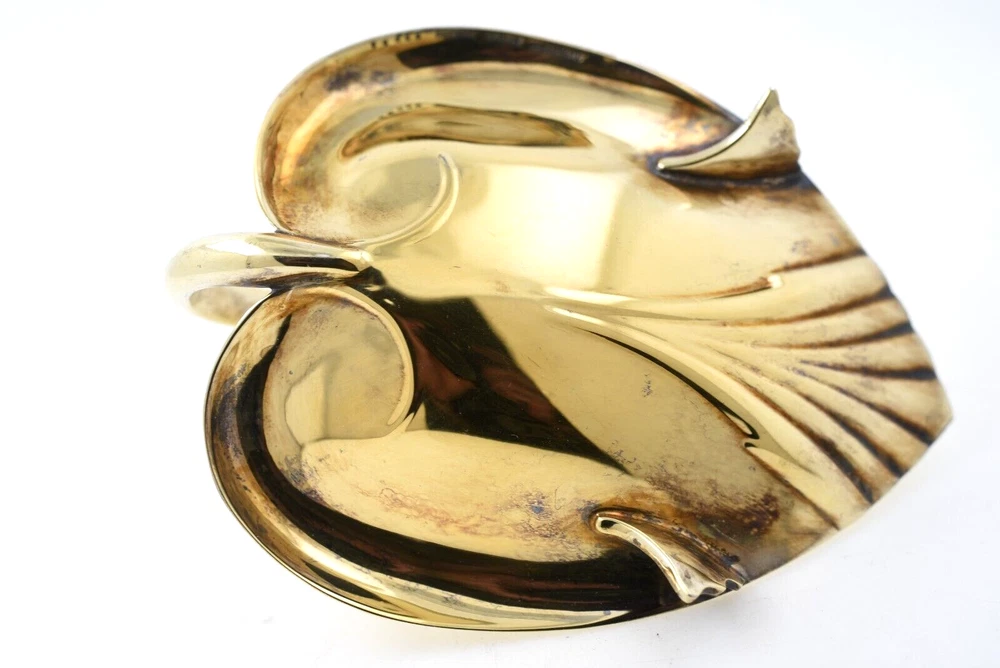 Vintage Tiffany & Co Makers Sterling Silver GILT Swan Nut Candy Dishes