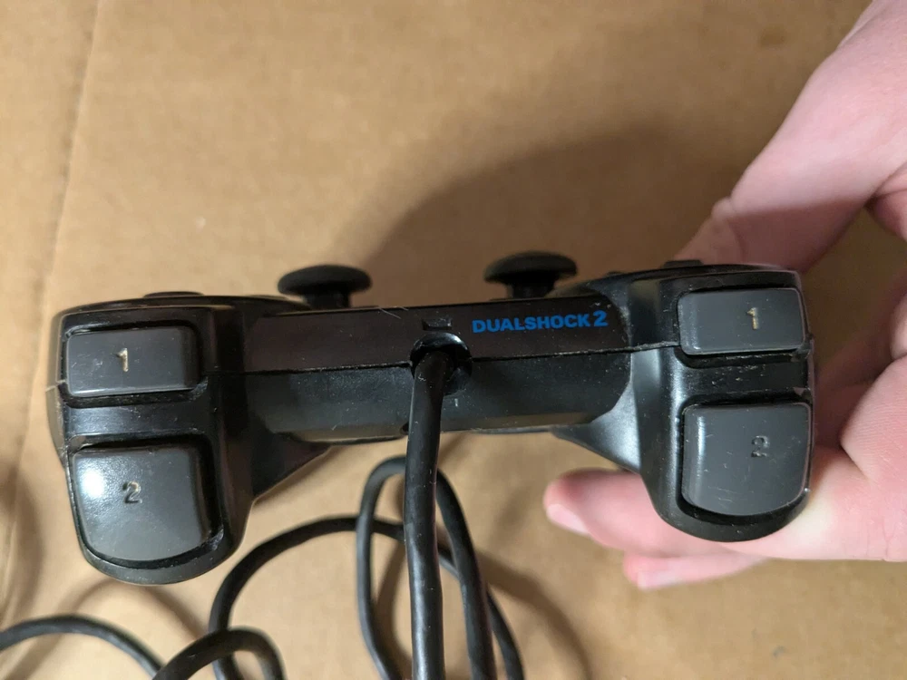 Sony PS2 BLACK Wired Controller OEM DualShock PlayStation 2 AUTHENTIC