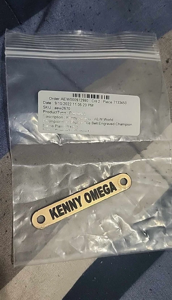 Kenny Omega Plastic Nameplate Fit For Only AEW World Championship ...