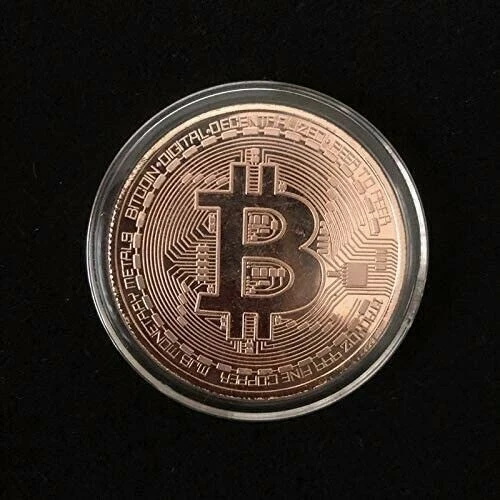 10Pcs Physical Bitcoin Coins Commemorative Rose Gold Plated Bit Coin ...