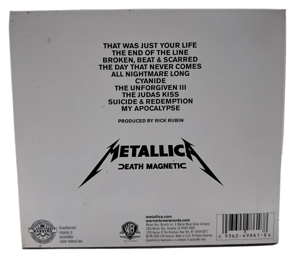 CD Metallica Death Magnetic 2008 Warner Bros VG