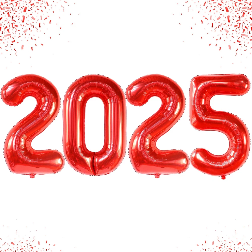 KatchOn Giant Red 2025 Balloon Numbers - 42 Inch New Years Balloons ...