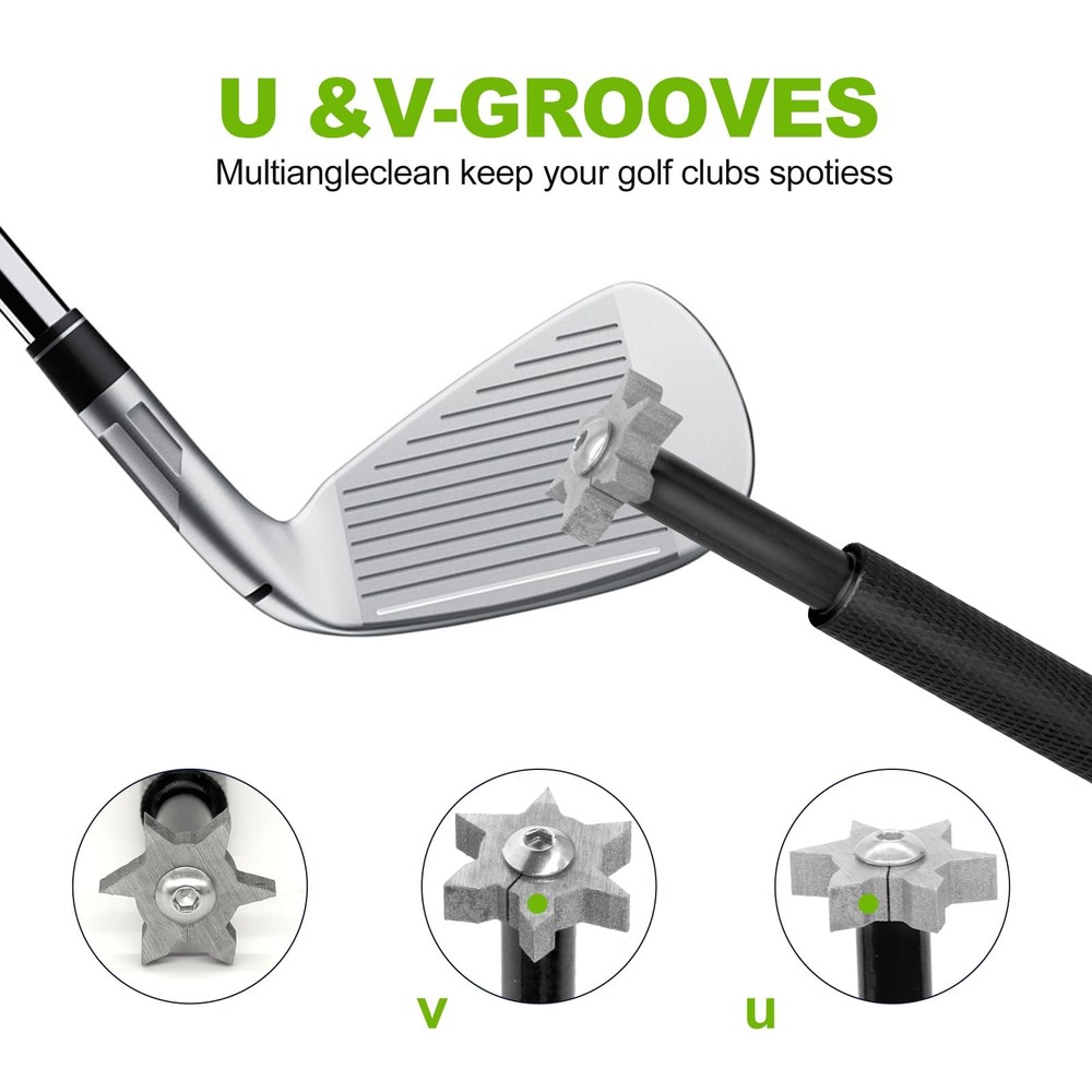 Golf Clean Tool Set with Wedge Groove Sharpener for Club Maintenance