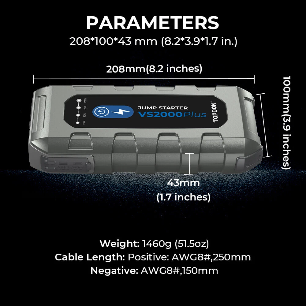 2024 TOPDON VS2000Plus Battery Tester & Booster Safe 2000Amp 12V Jump ...